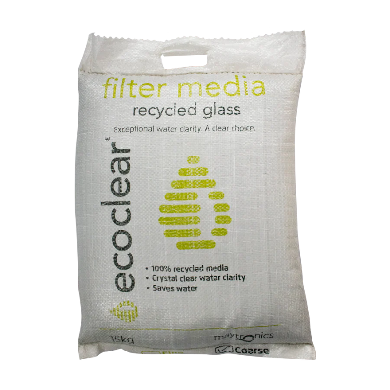 POOL FILTER MEDIA ECO CLEAR GLASS 15KG BAG FINE - Mypoolthingz